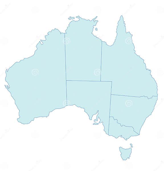 Map of Australia - Blue Tone Stock Illustration - Illustration of ...