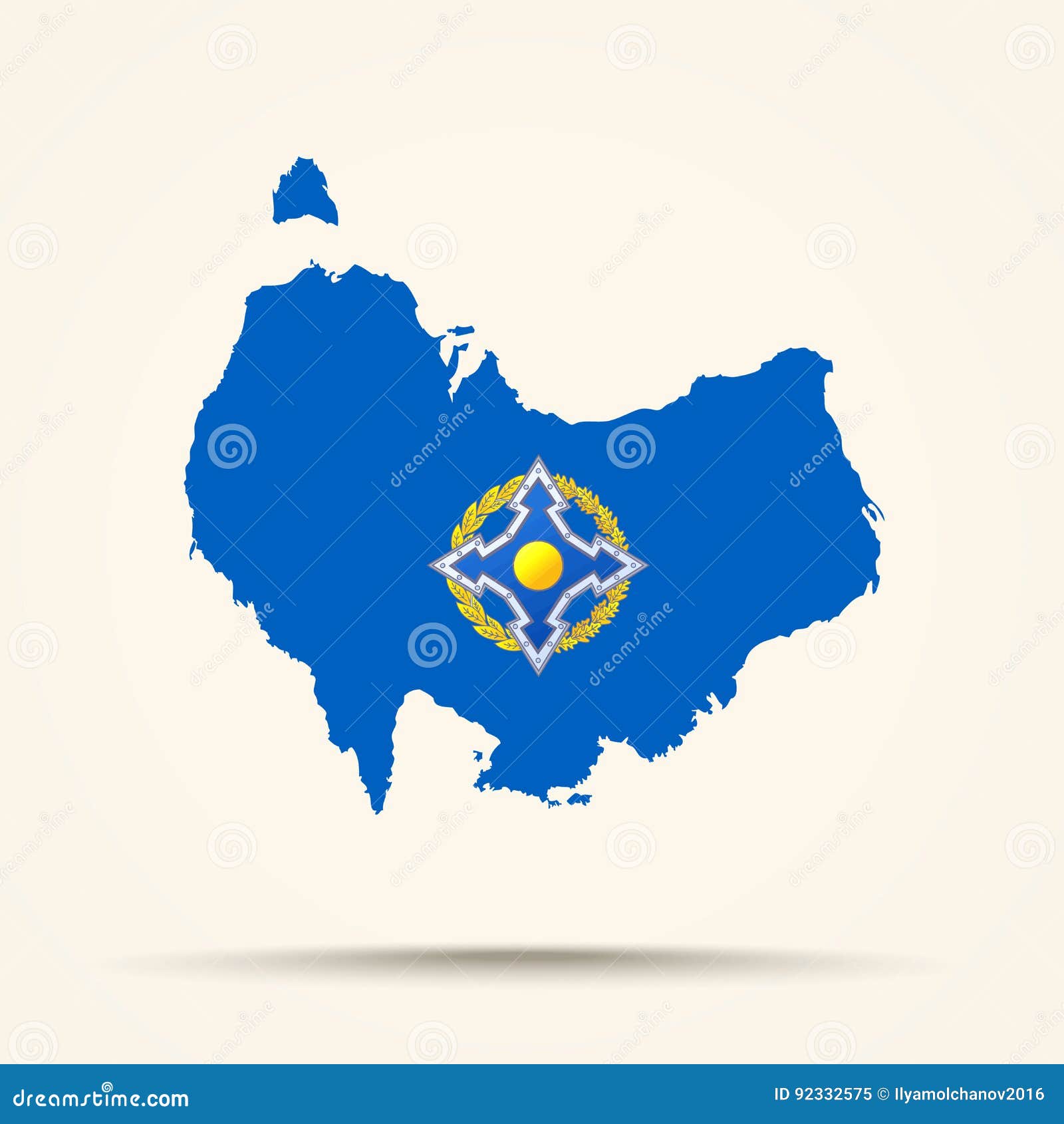 Map of Australia in Collective Security Treaty Organization Flag Stock ...