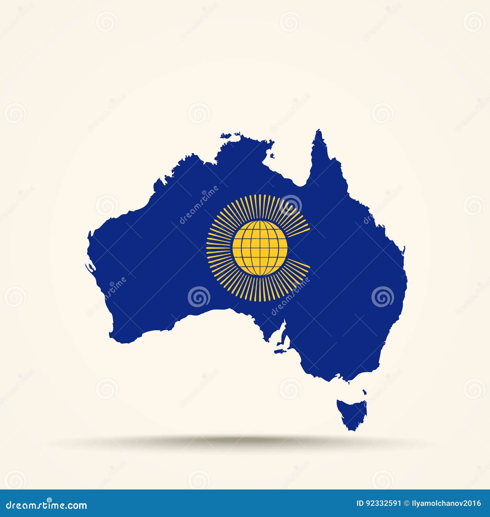 Map of Australia in Commonwealth of Nations Flag Colors Stock Vector ...