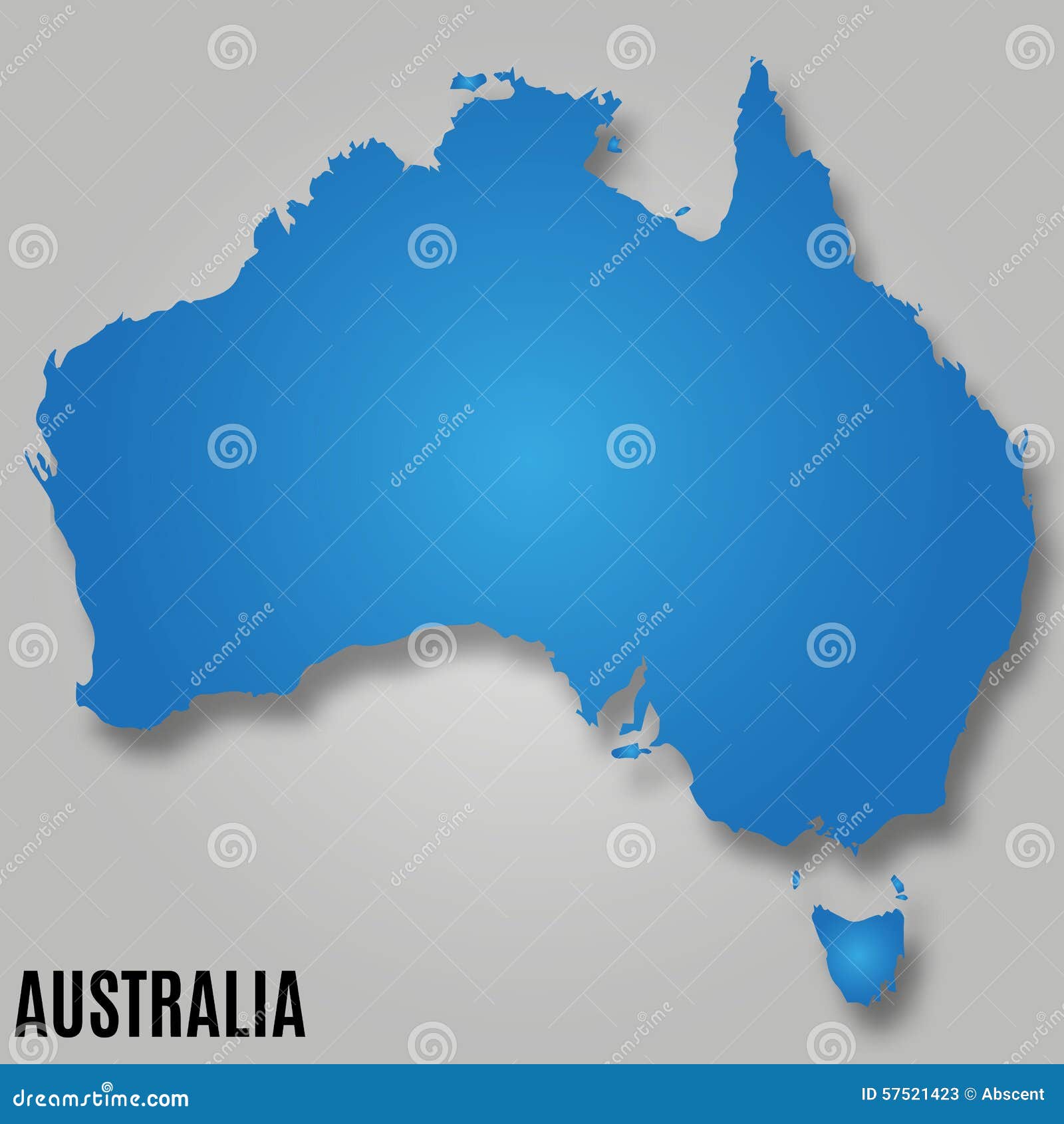 Map of Australia Continent Country Stock Vector - Illustration of paper ...