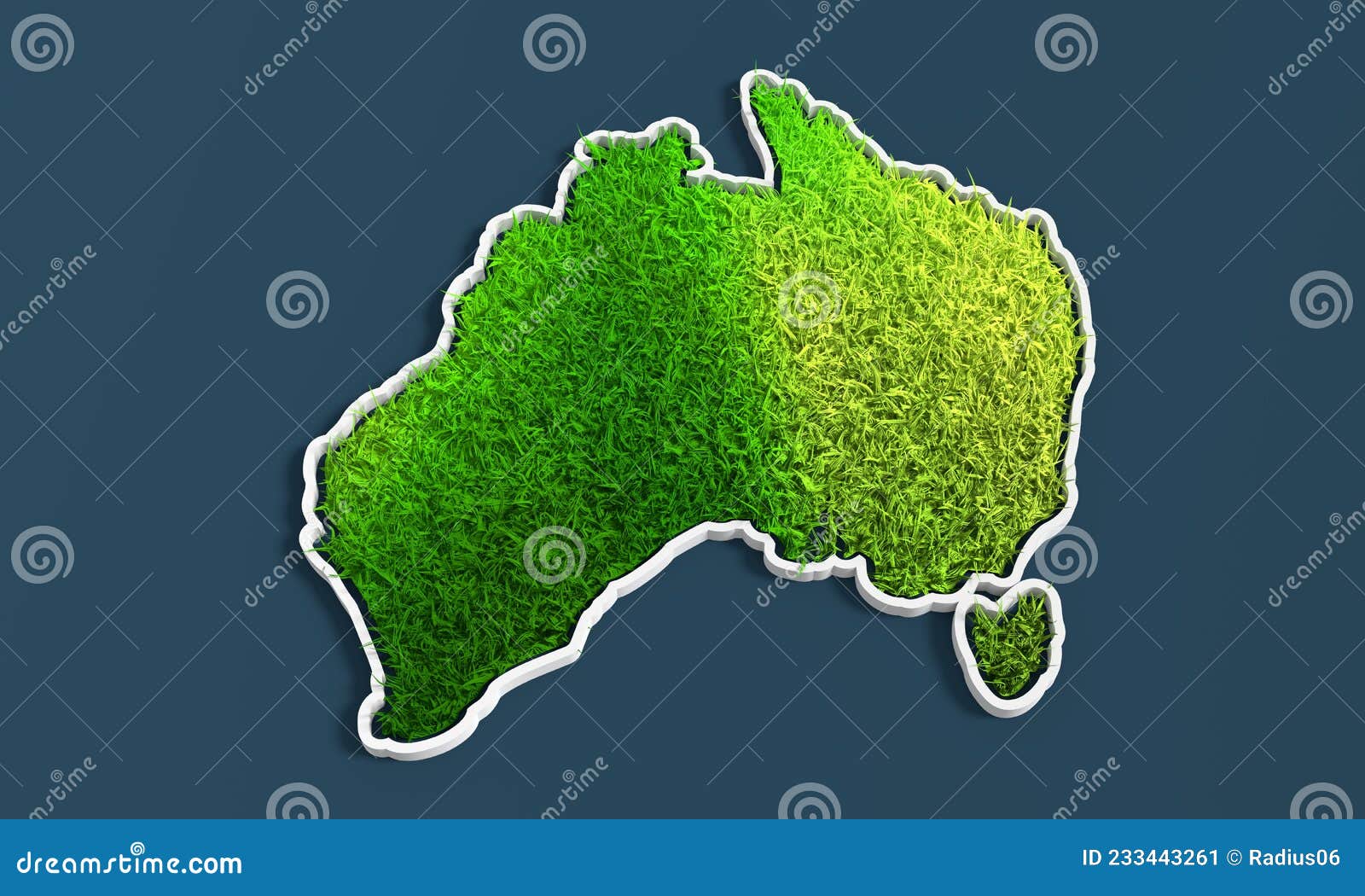 Map of Australia and 3d Green Grass Stock Illustration - Illustration ...