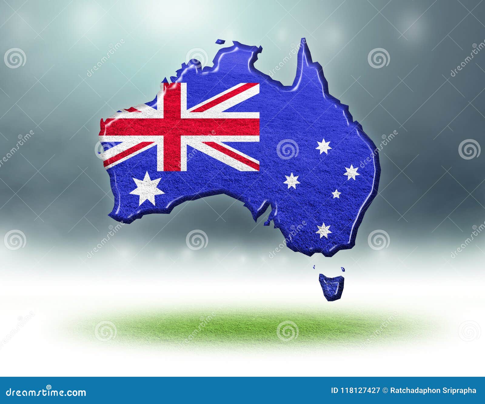Map of Australia Design with Grass Texture of Soccer Fields Stock ...