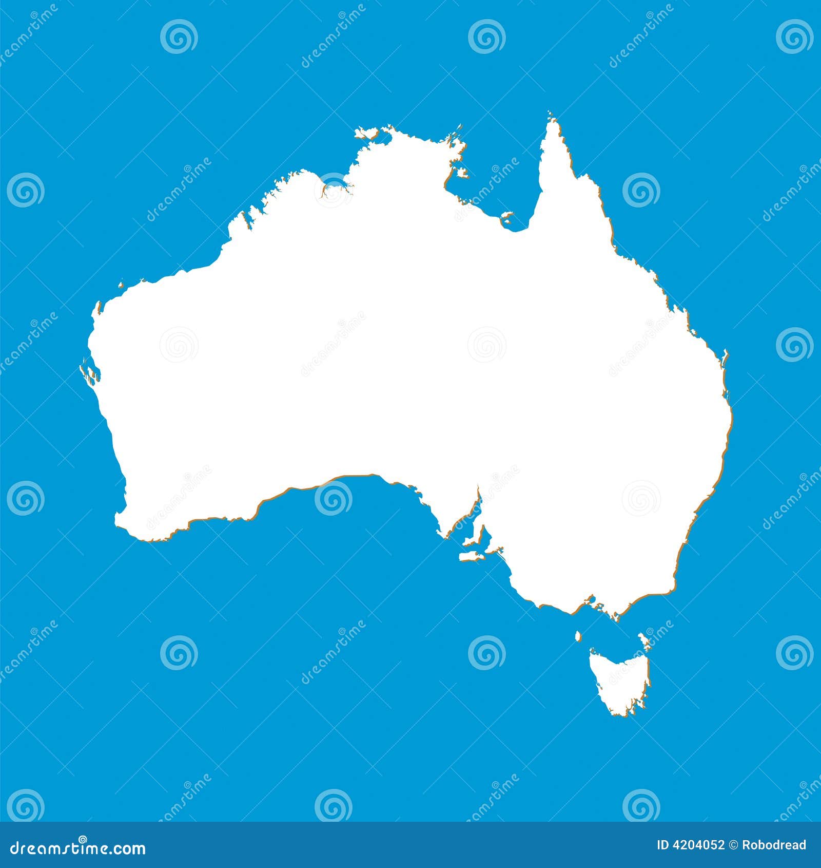 Map of the Australia drawn stock illustration. Illustration of ...