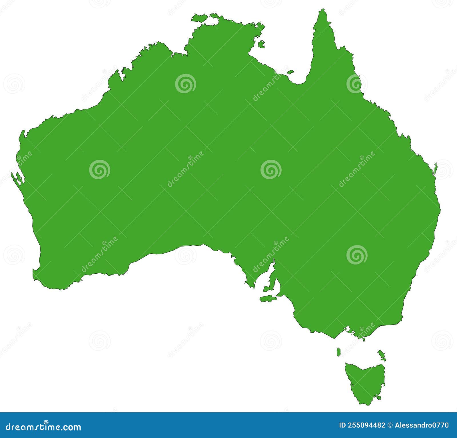 Map of Australia in green stock illustration. Illustration of filled ...