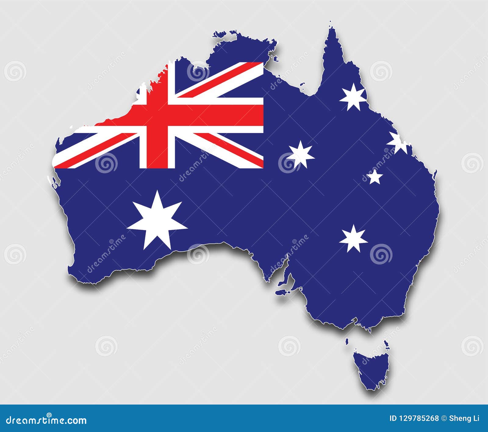 Map Of Australia, Filled With The National Flag Vector Illustration ...