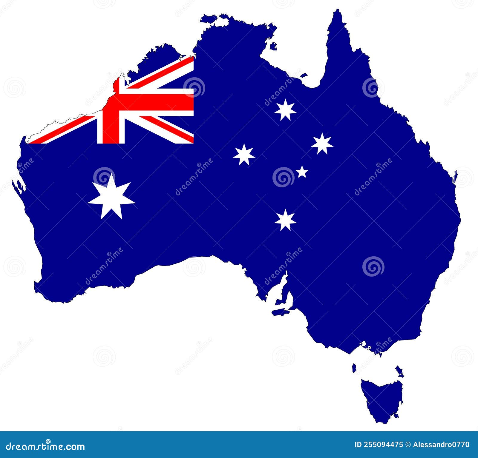Map of Australia with flag stock illustration. Illustration of nation ...