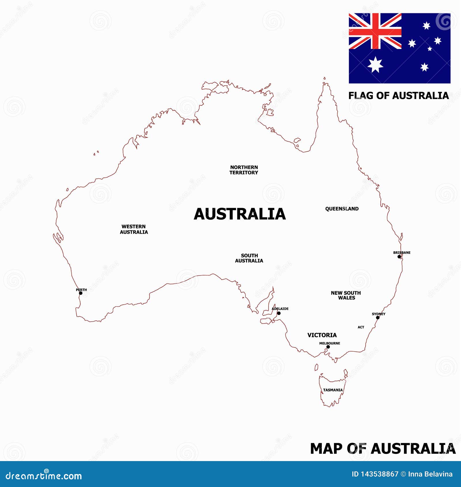 Map of Australia. stock illustration. Illustration of event - 143538867
