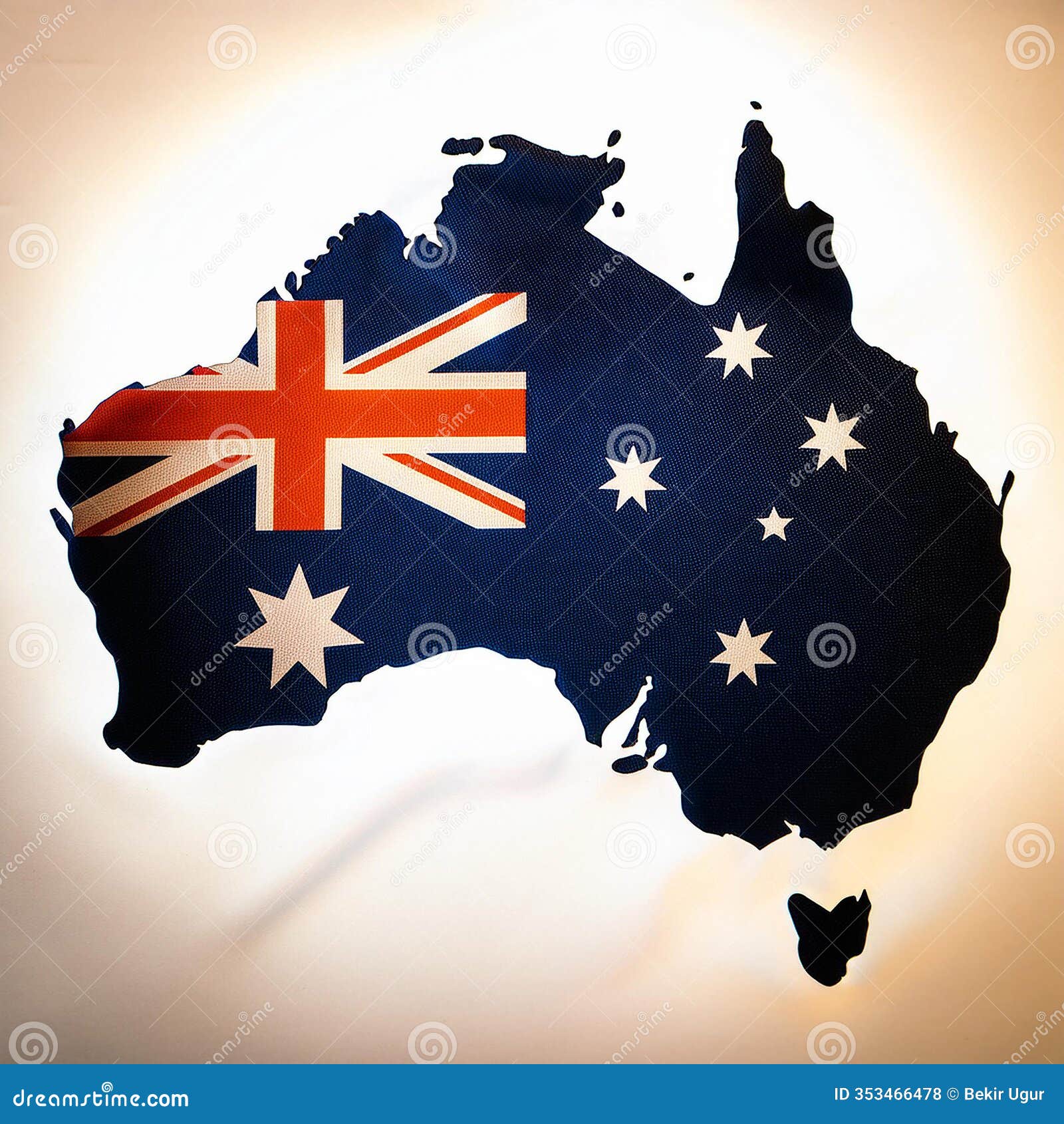Map of Australia with Flag Background. Stock Illustration ...