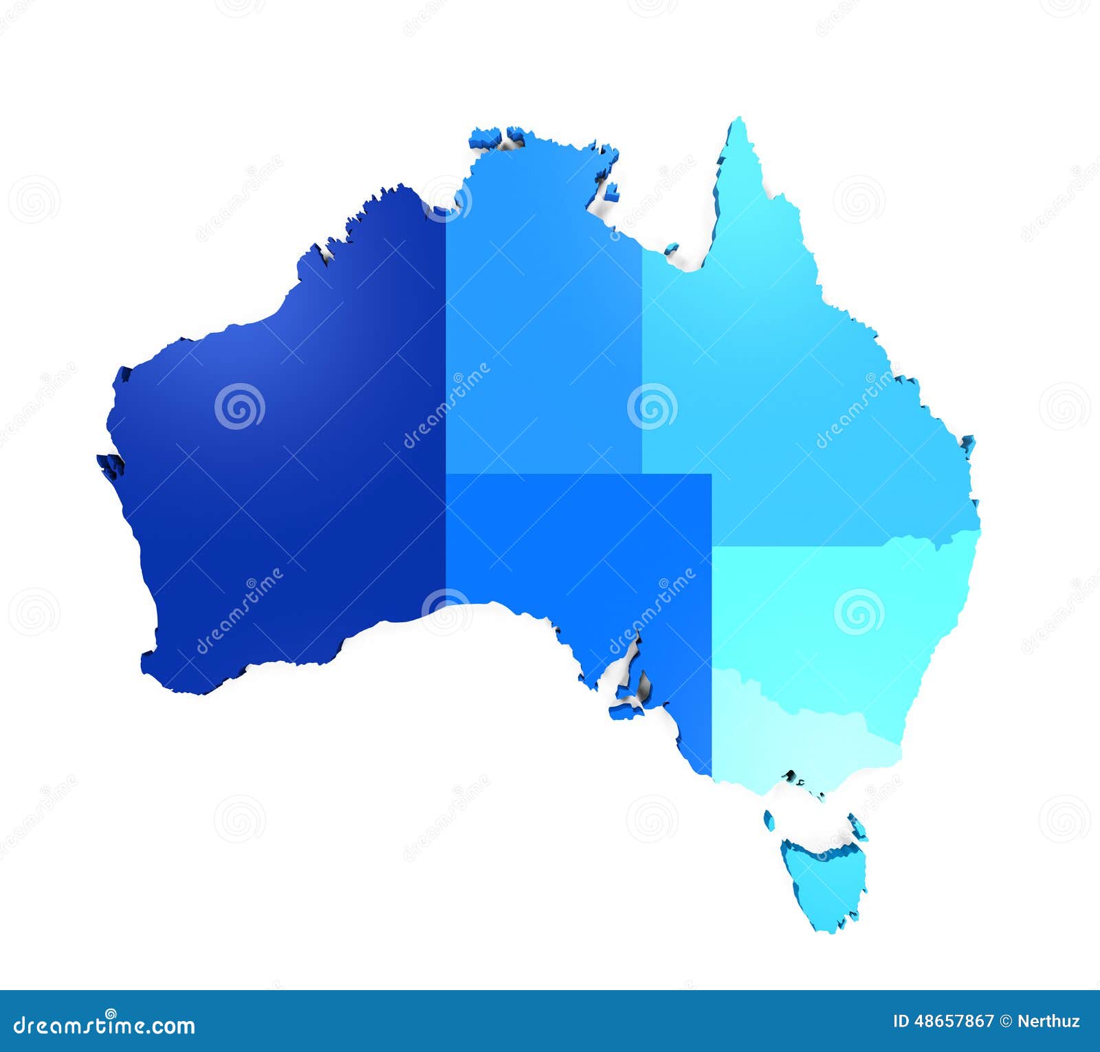 Map of Australia stock illustration. Illustration of coastline - 48657867