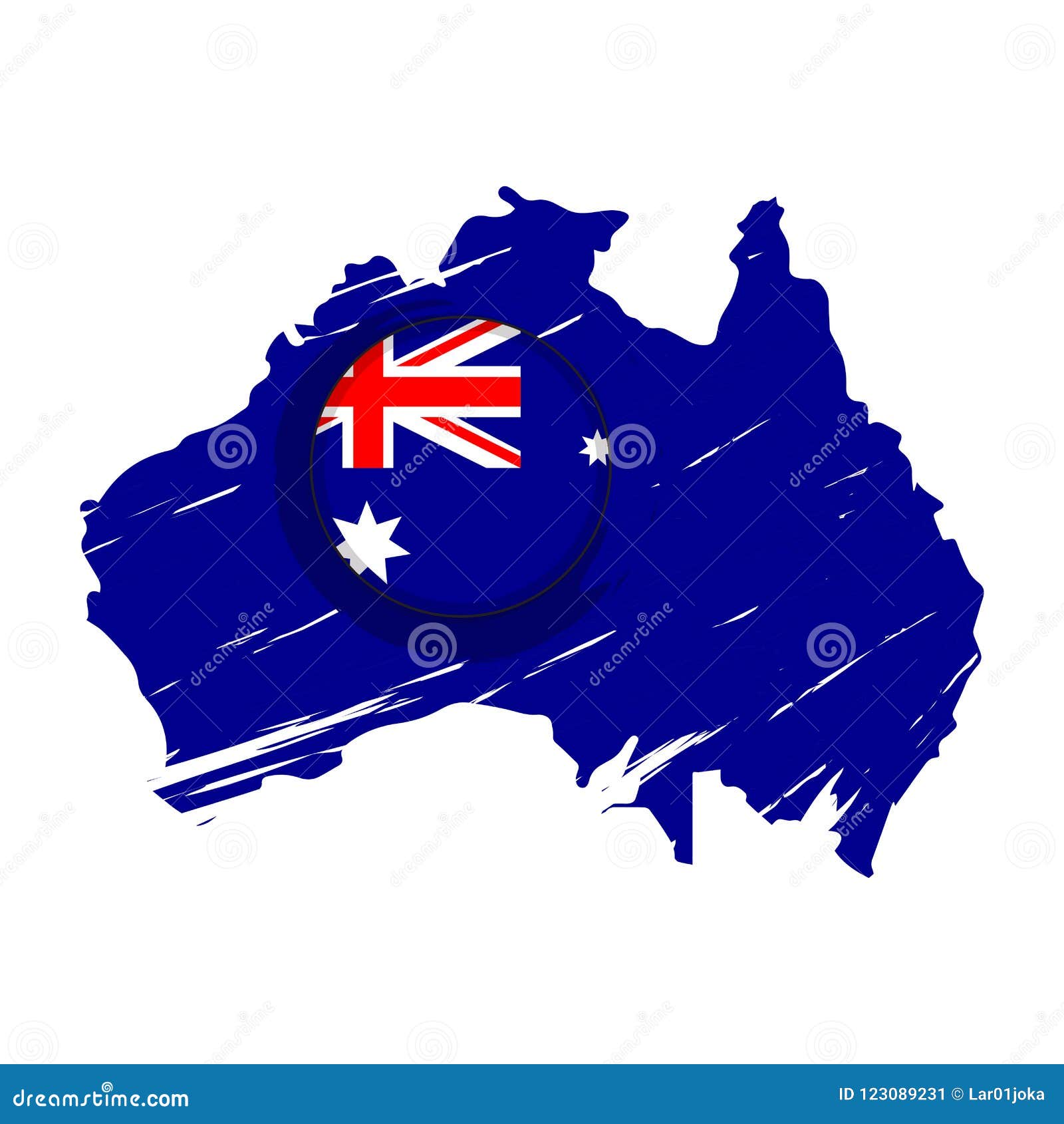 Map of Australia with a Label Stock Vector - Illustration of vector ...