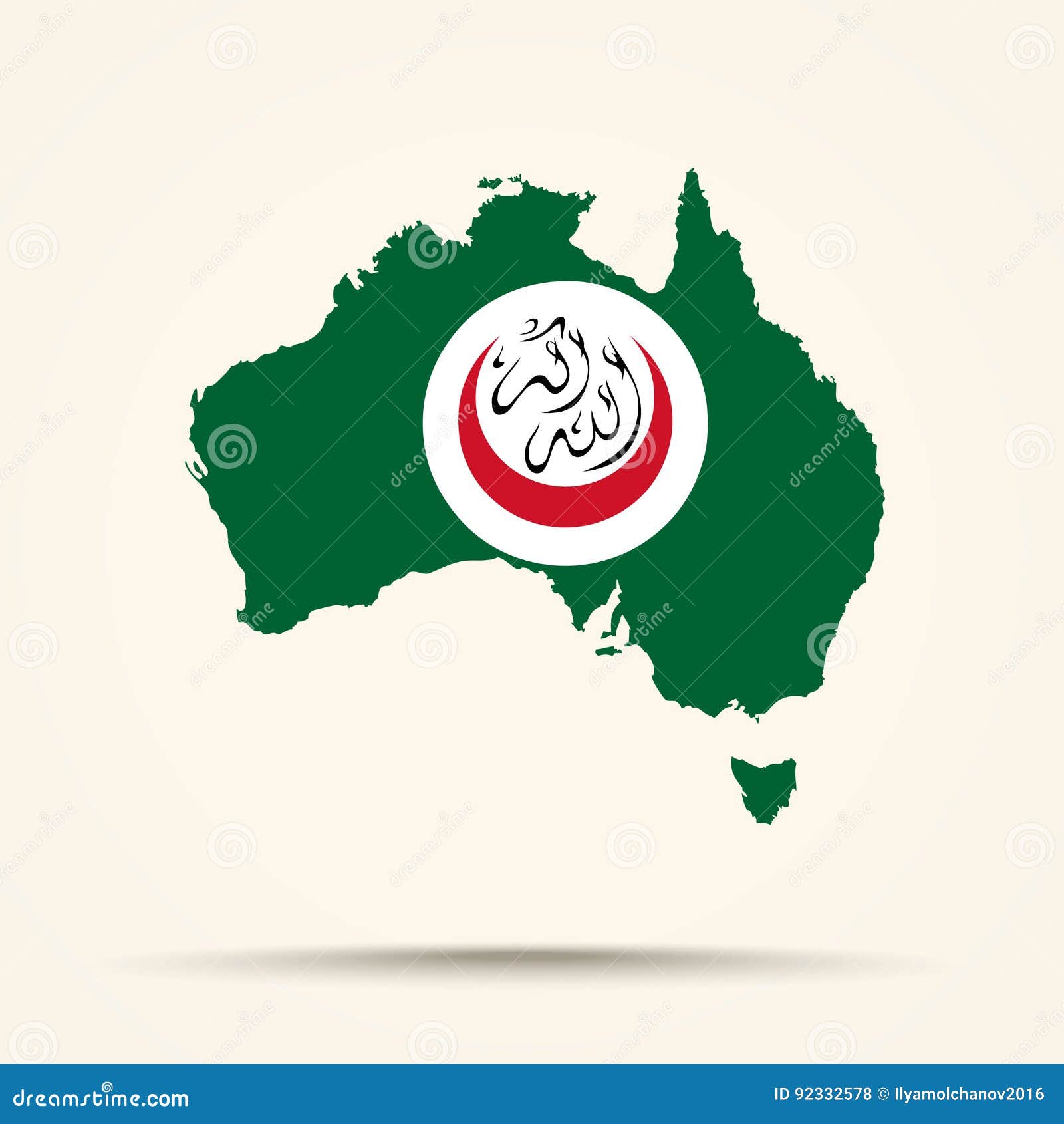 Map of Australia in Organisation of Islamic Cooperation Flag Col Stock ...