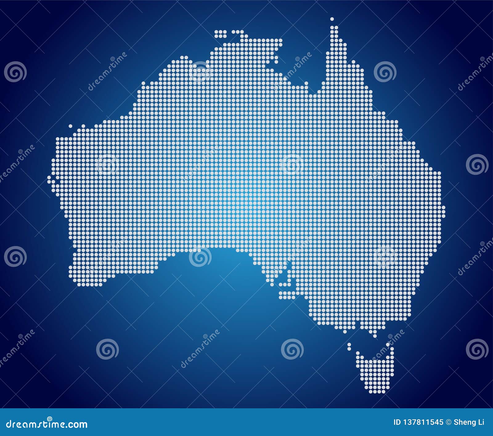 The Map of Australia, Pixel Stock Vector - Illustration of modern ...