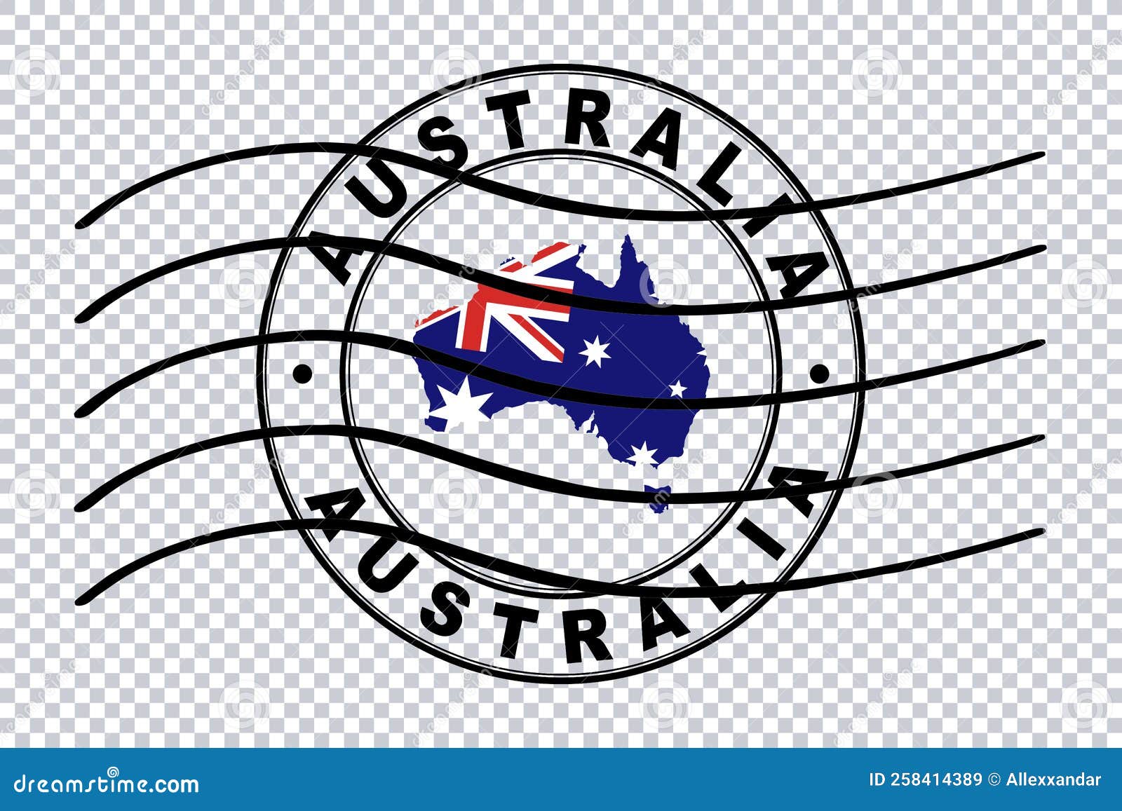 Map of Australia, Postal Passport Stamp, Travel Stamp Stock ...