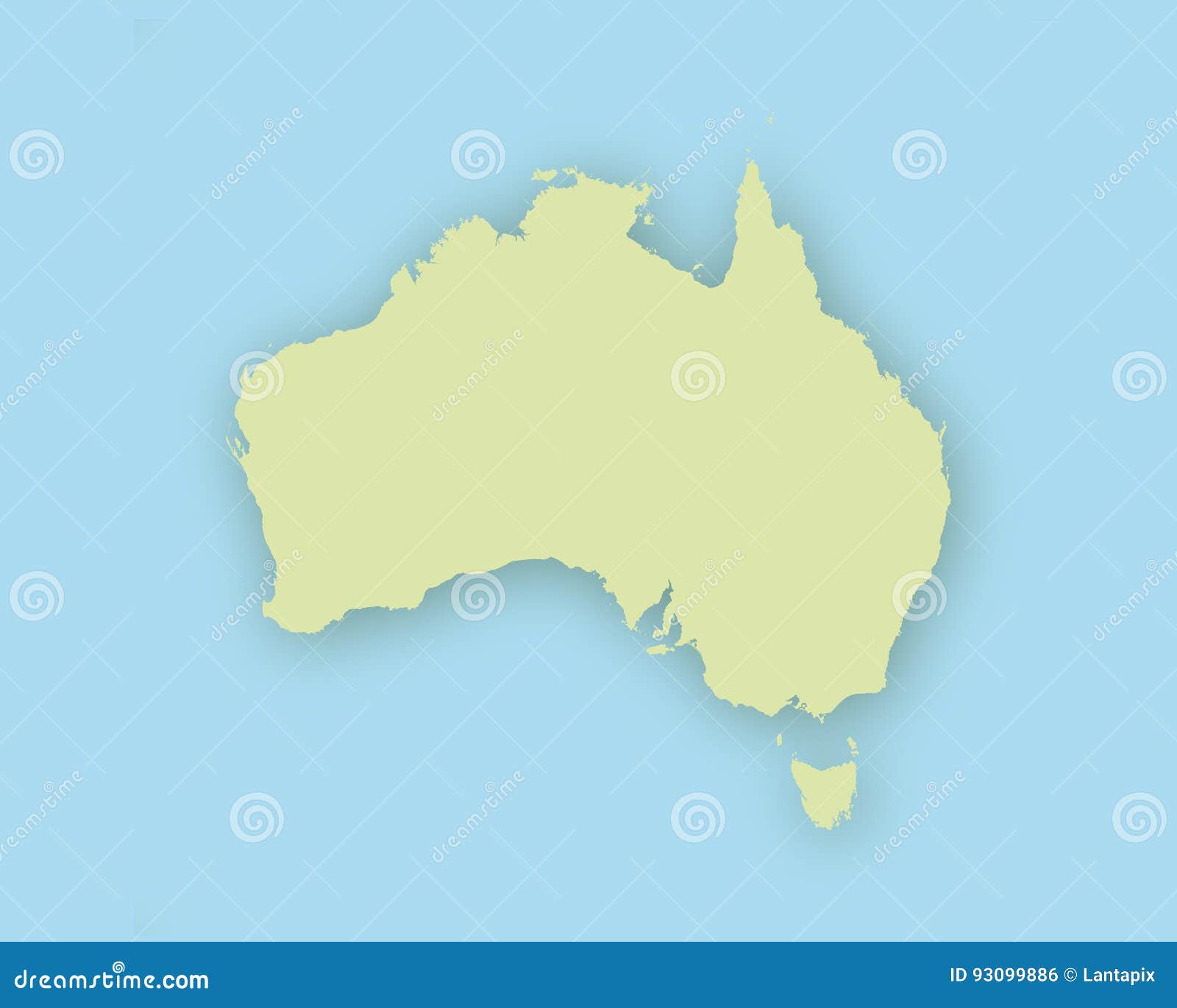 Map of Australia with Shadow Stock Vector - Illustration of shadow ...