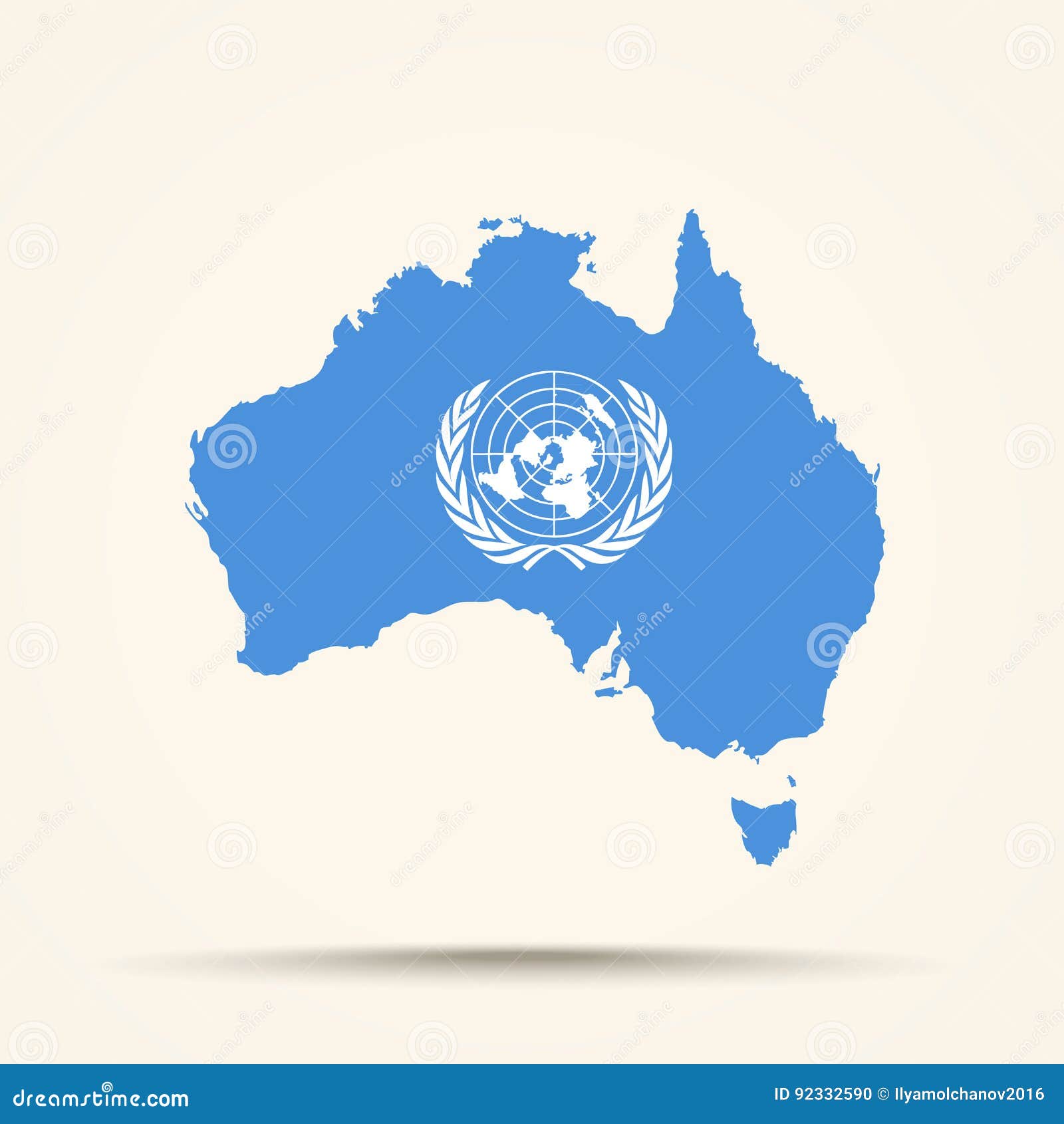 Map of Australia in United Nations Flag Colors Editorial Image ...