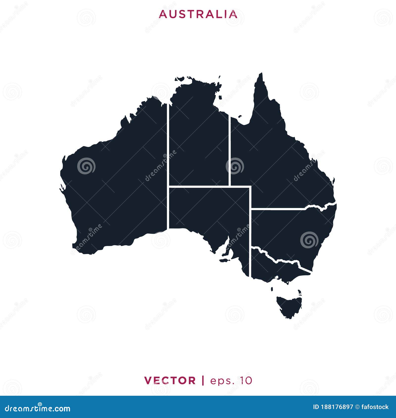 Map of Australia Vector Design Template Stock Vector - Illustration of ...