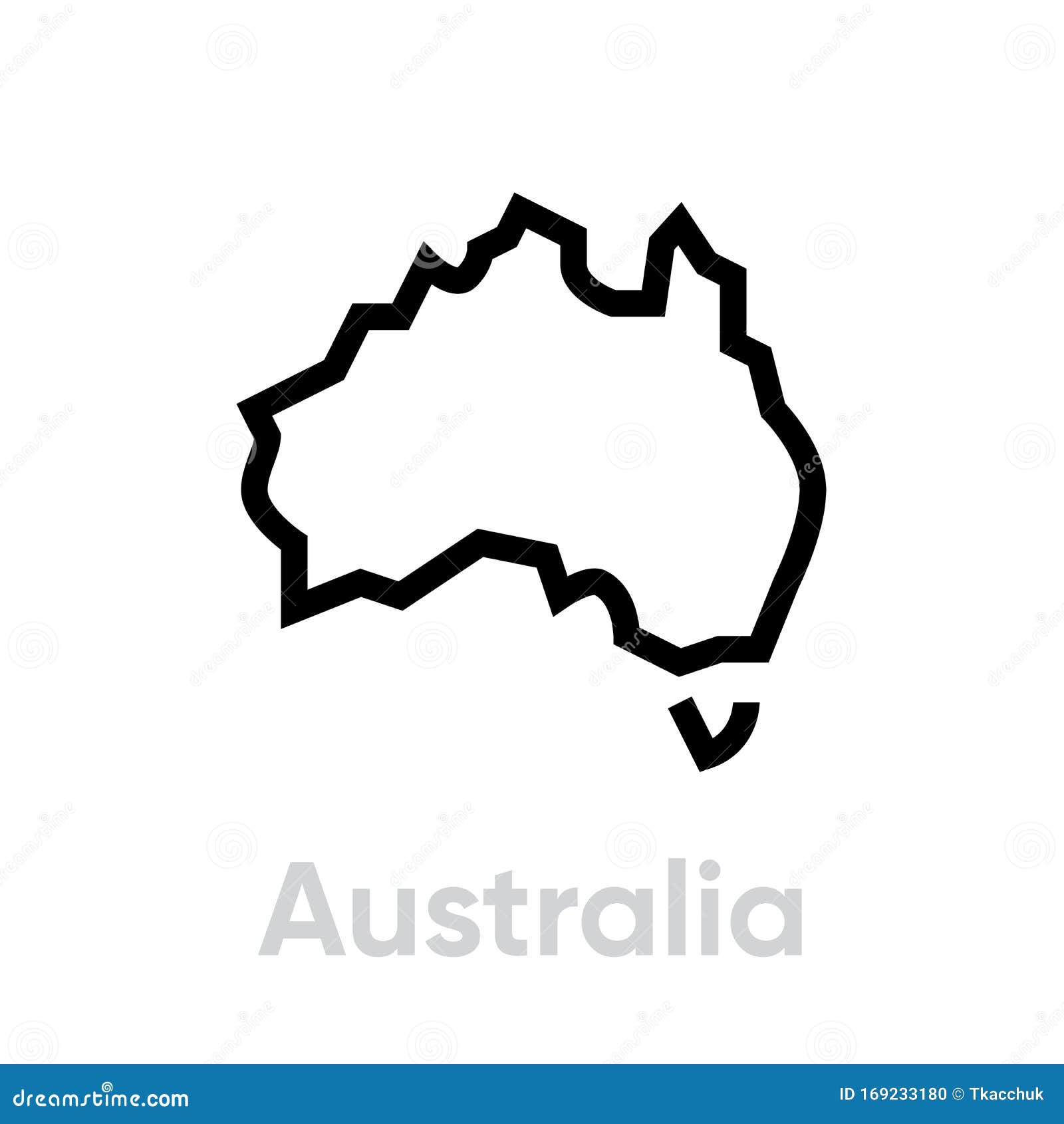 Map of Australia Vector Icon. Editable Line Illustration Stock Vector ...