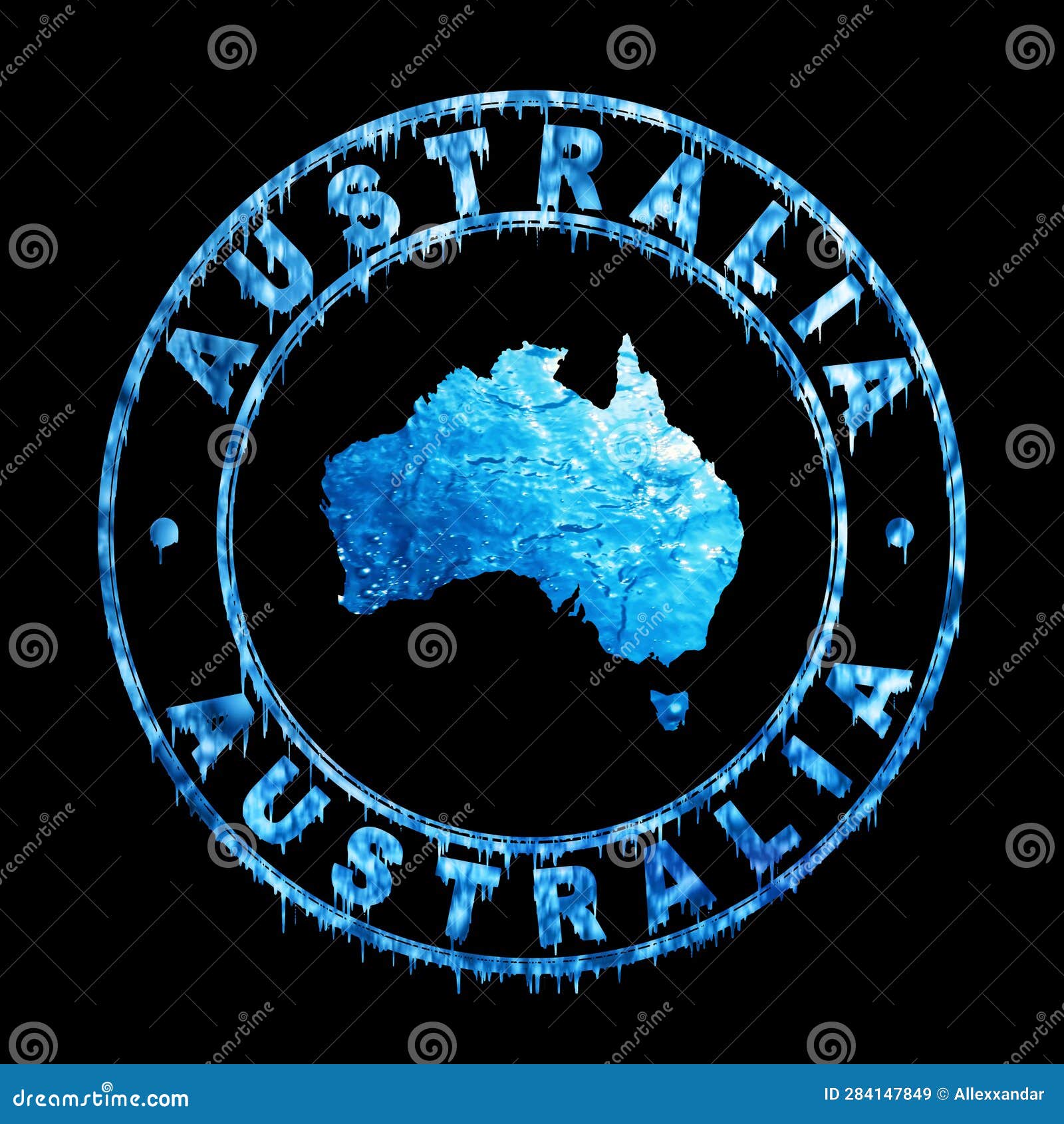 Map of Australia Water Concept Stock Illustration - Illustration of ...