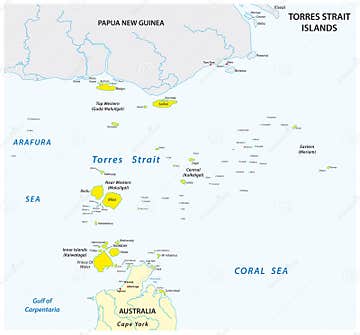 Map of the Australian Torres Strait Islands Stock Vector - Illustration ...