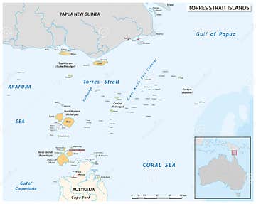 Map of the Australian Torres Strait Islands Stock Vector - Illustration ...