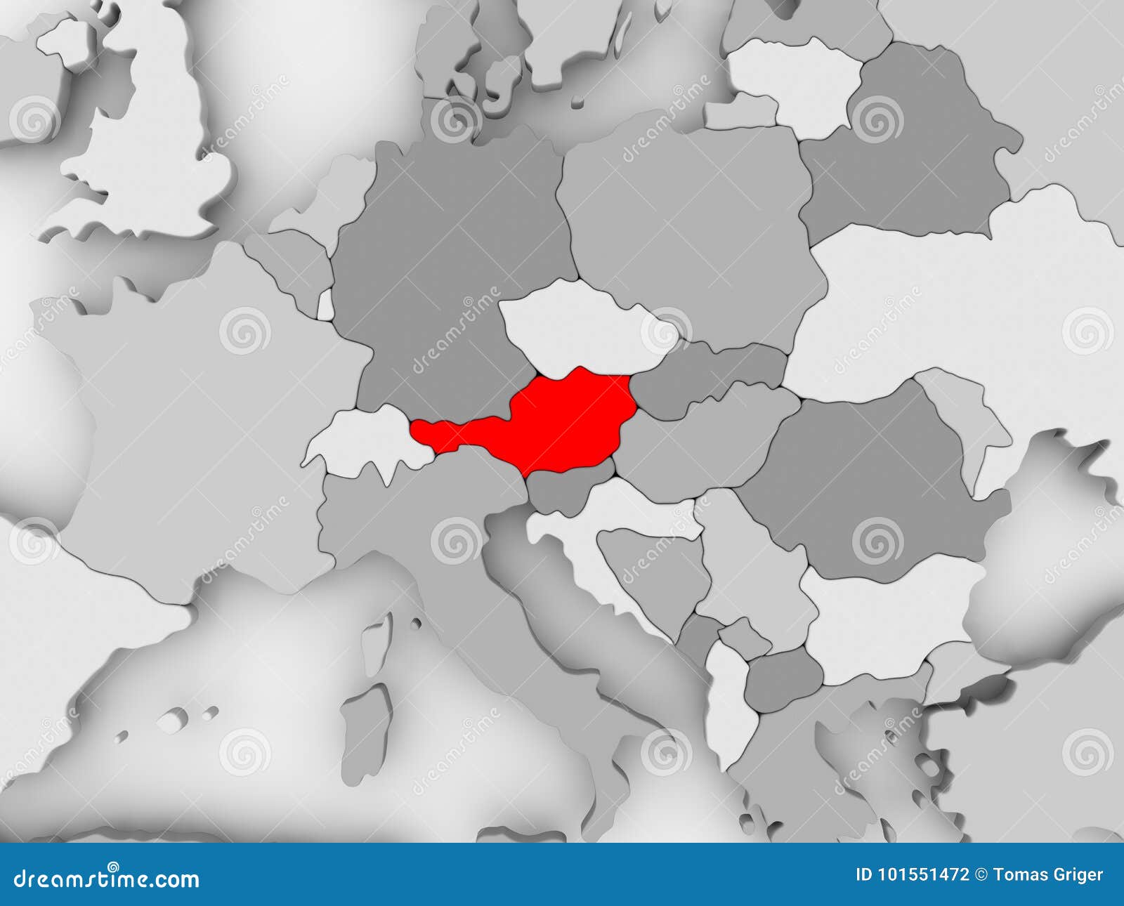 Map of Austria stock illustration. Illustration of europe - 101551472