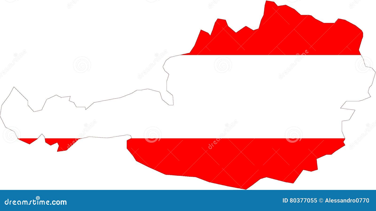 Map of Austria with flag stock illustration. Illustration of nation ...