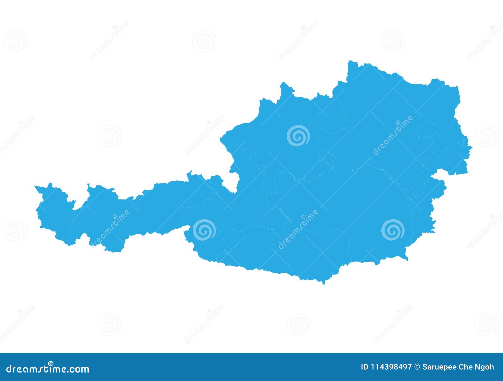 Map of Austria. High Detailed Vector Map - Austria Stock Vector ...