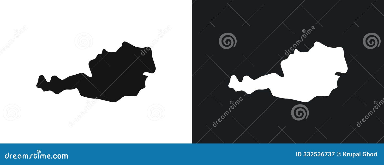 Map of Austria Icon Linear Graphics Set Vector in Black Stock ...