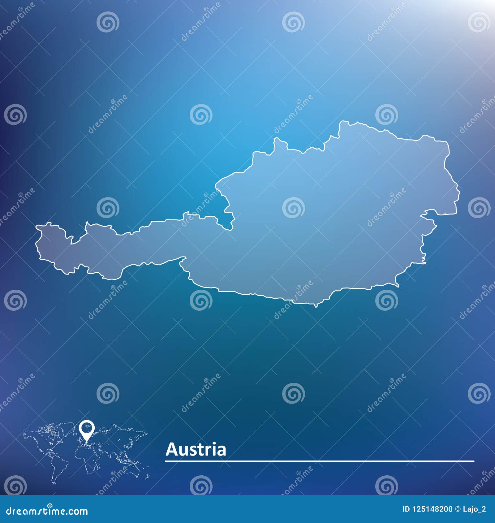 Map of Austria stock vector. Illustration of template - 125148200