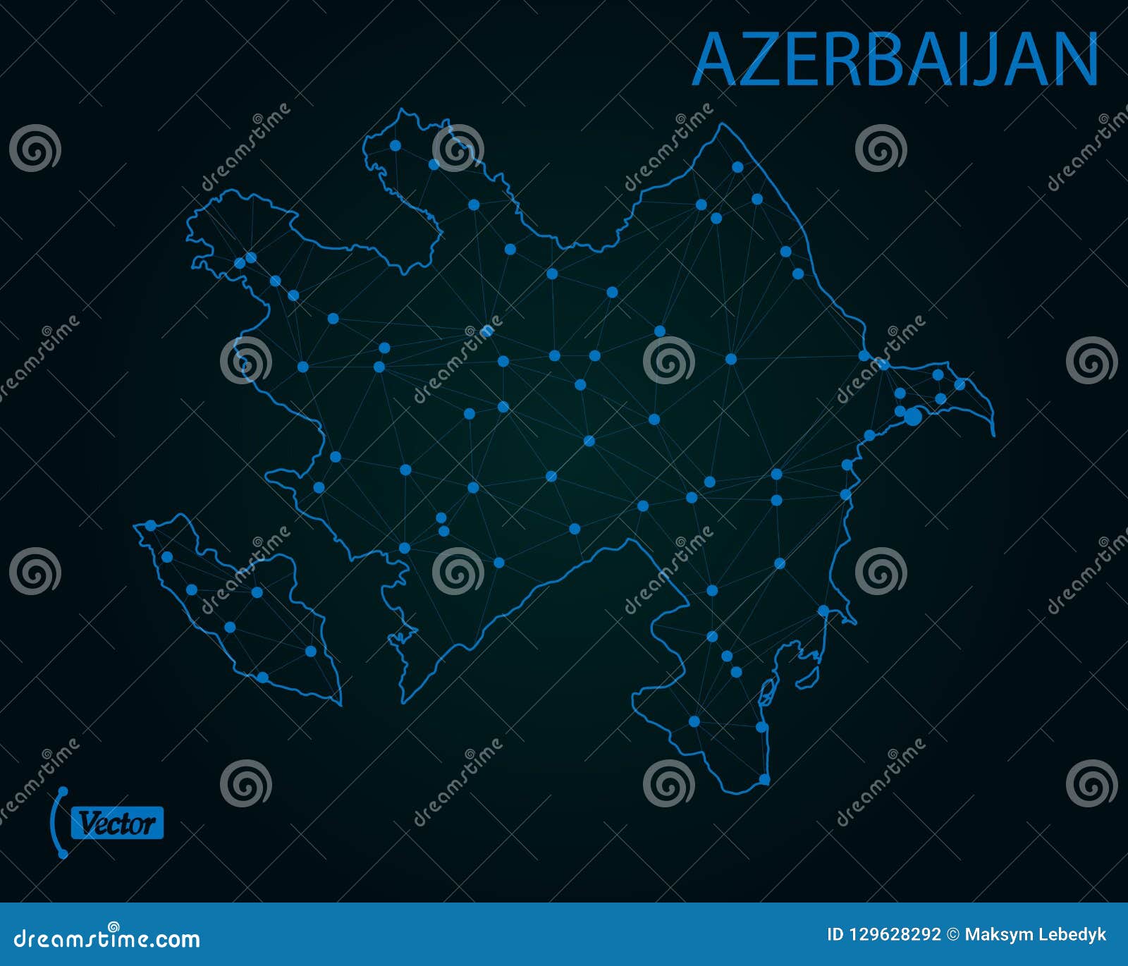 Map Of Azerbaijan. Vector Illustration. World Map | CartoonDealer.com ...