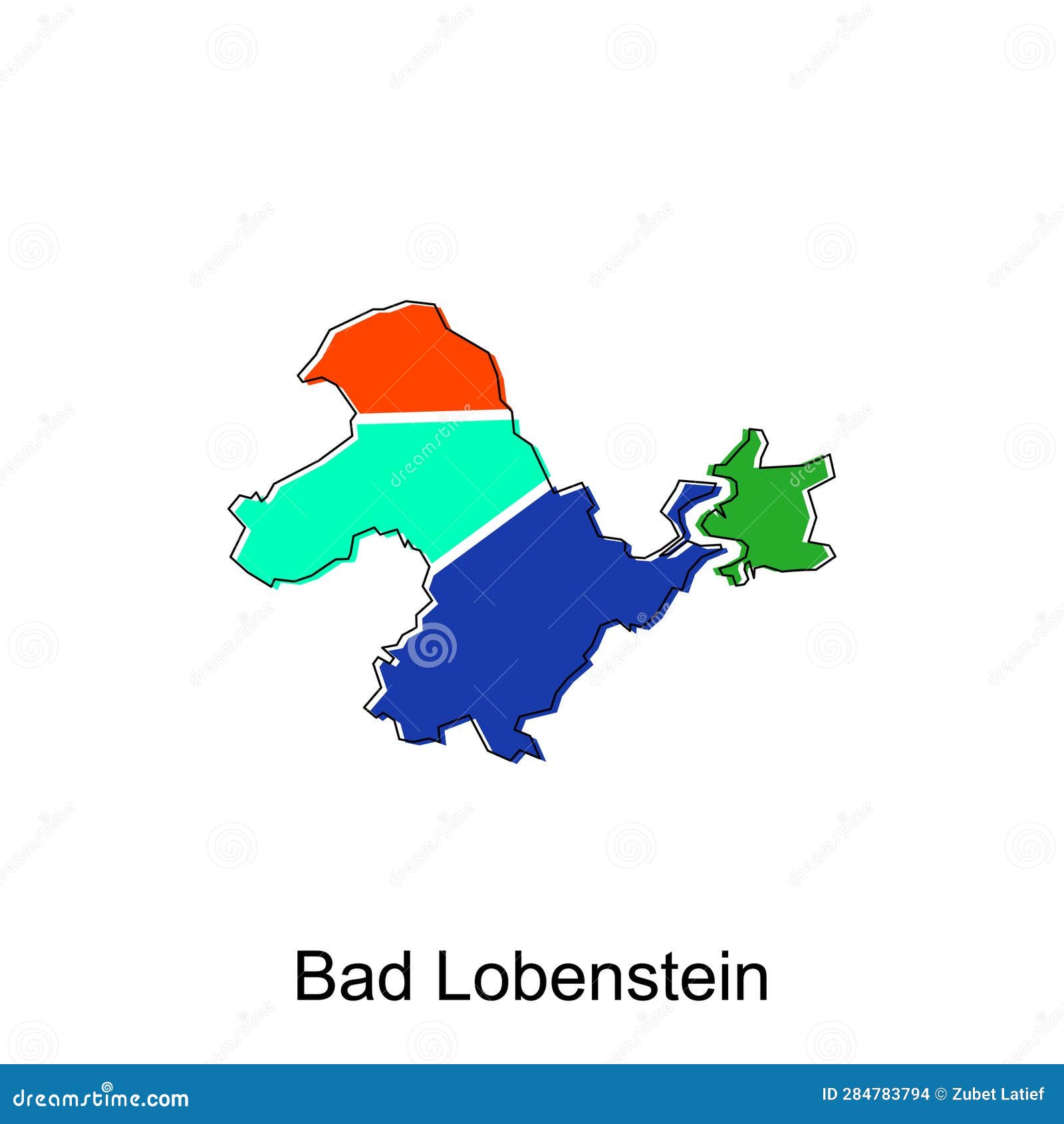 Map of Bad Lobenstein. Vector Design Template on White Background Stock ...