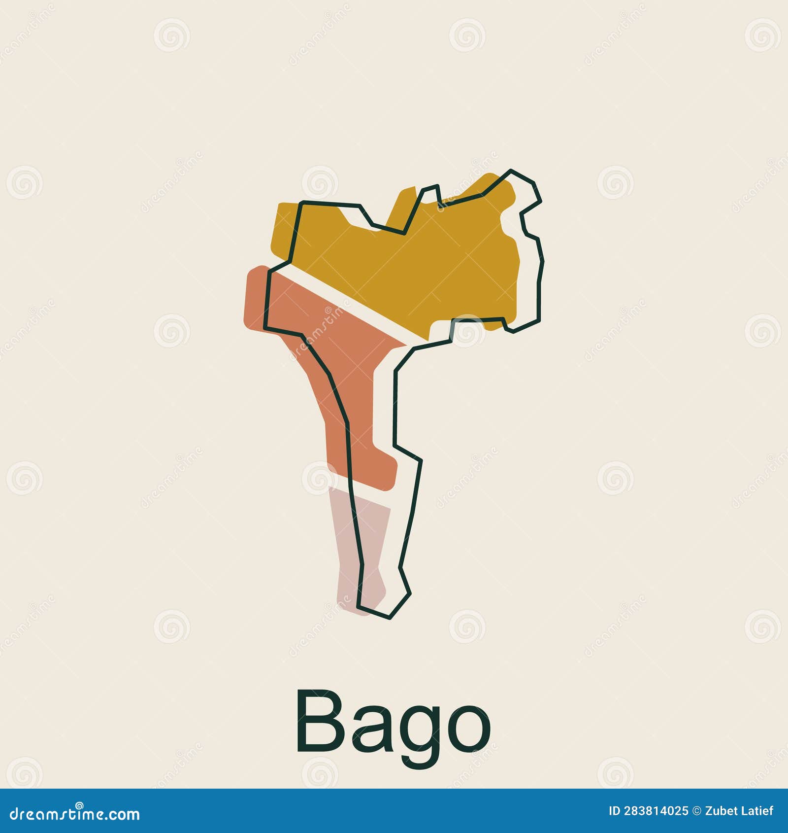 Map of Bago Vector Map Illustration Vector Design Template Stock Vector ...