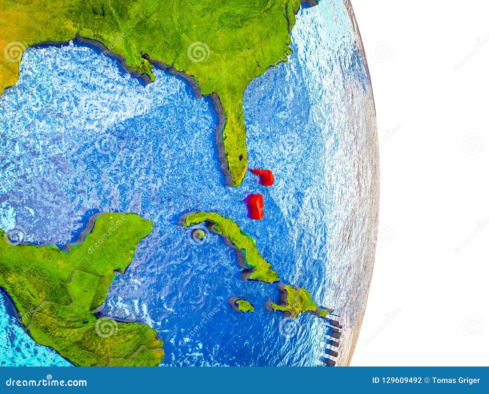 Map of Bahamas on 3D Earth stock illustration. Illustration of render ...