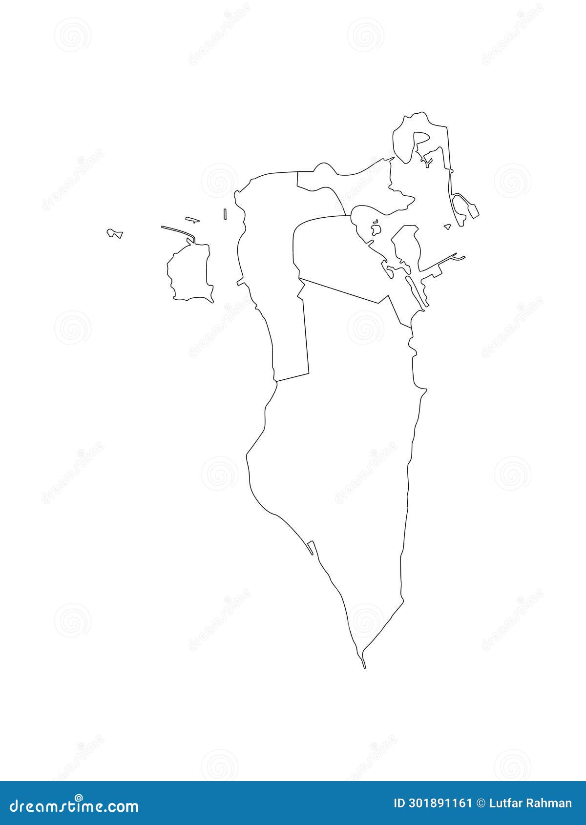 Bahrain Map - High Detailed Blue Map With Counties/regions/states Of ...