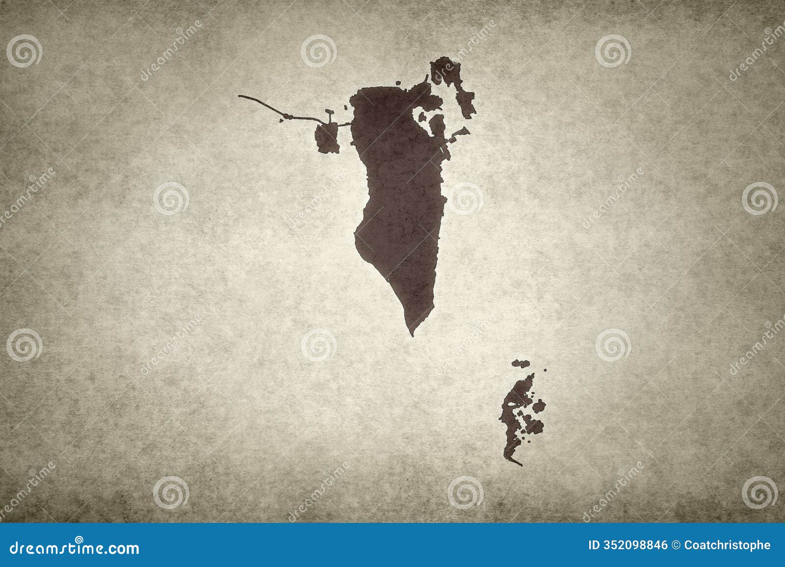 Map of Bahrain Printed on a Paper Stock Illustration - Illustration of ...