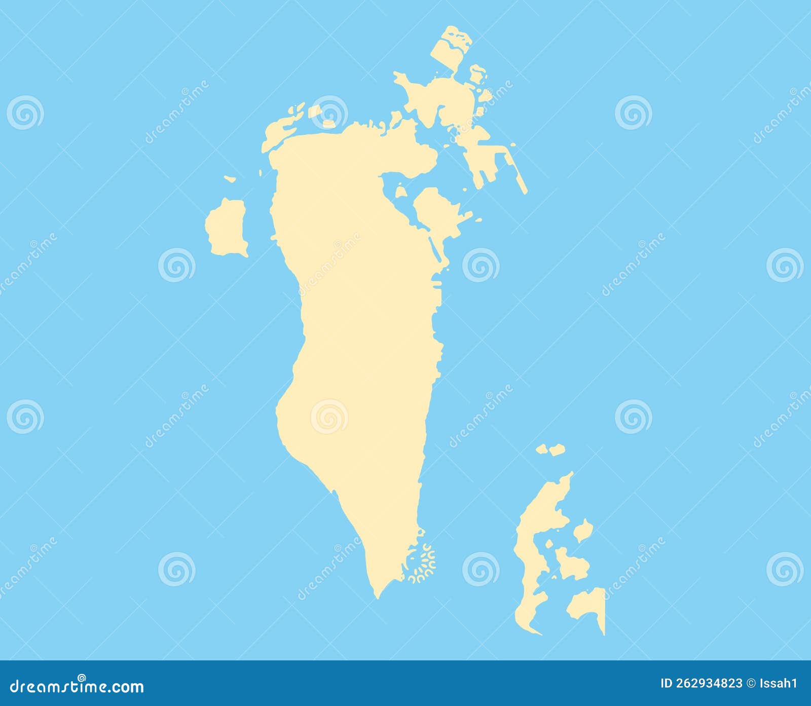 Bahrain Vector Map Isolated On White Background. High-Detailed Black ...