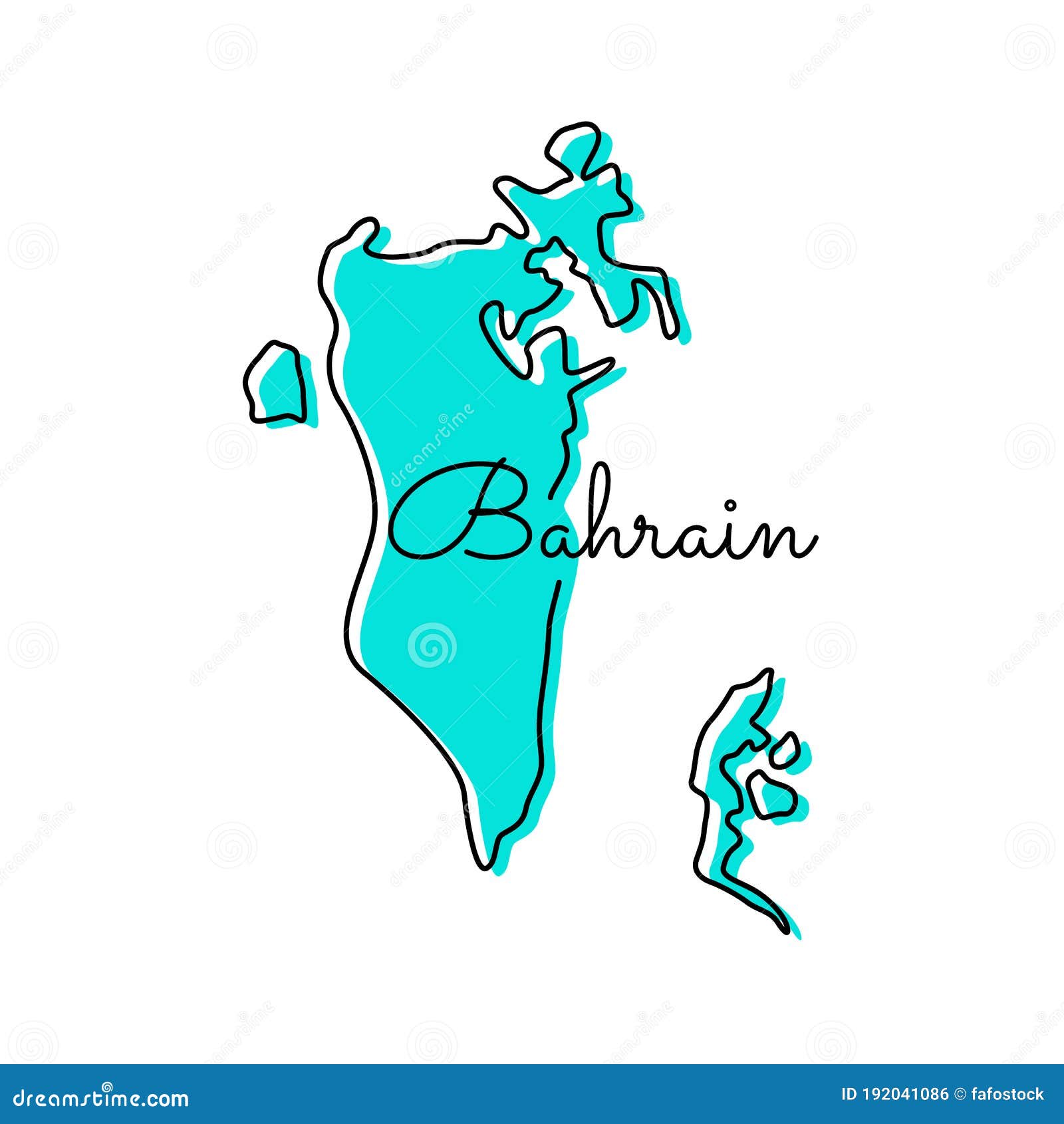 Bahrain Vector Map Isolated On White Background. High-Detailed Black ...