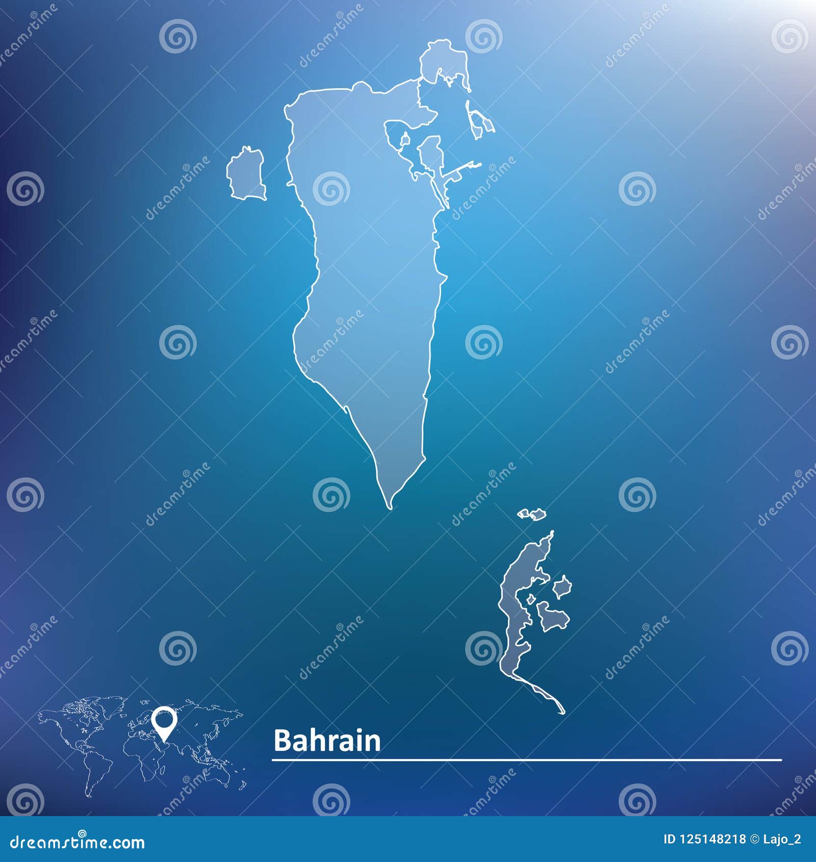 Map of Bahrain stock vector. Illustration of vector - 125148218