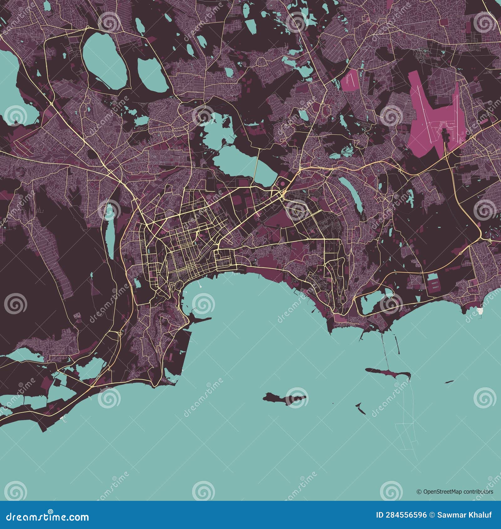 Map of Baku, Azerbaijan stock vector. Illustration of diagram - 284556596