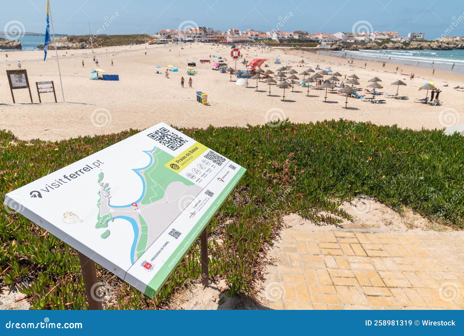 Map of the Baleal Beach in the Seashore, Portugal Editorial Stock Image ...