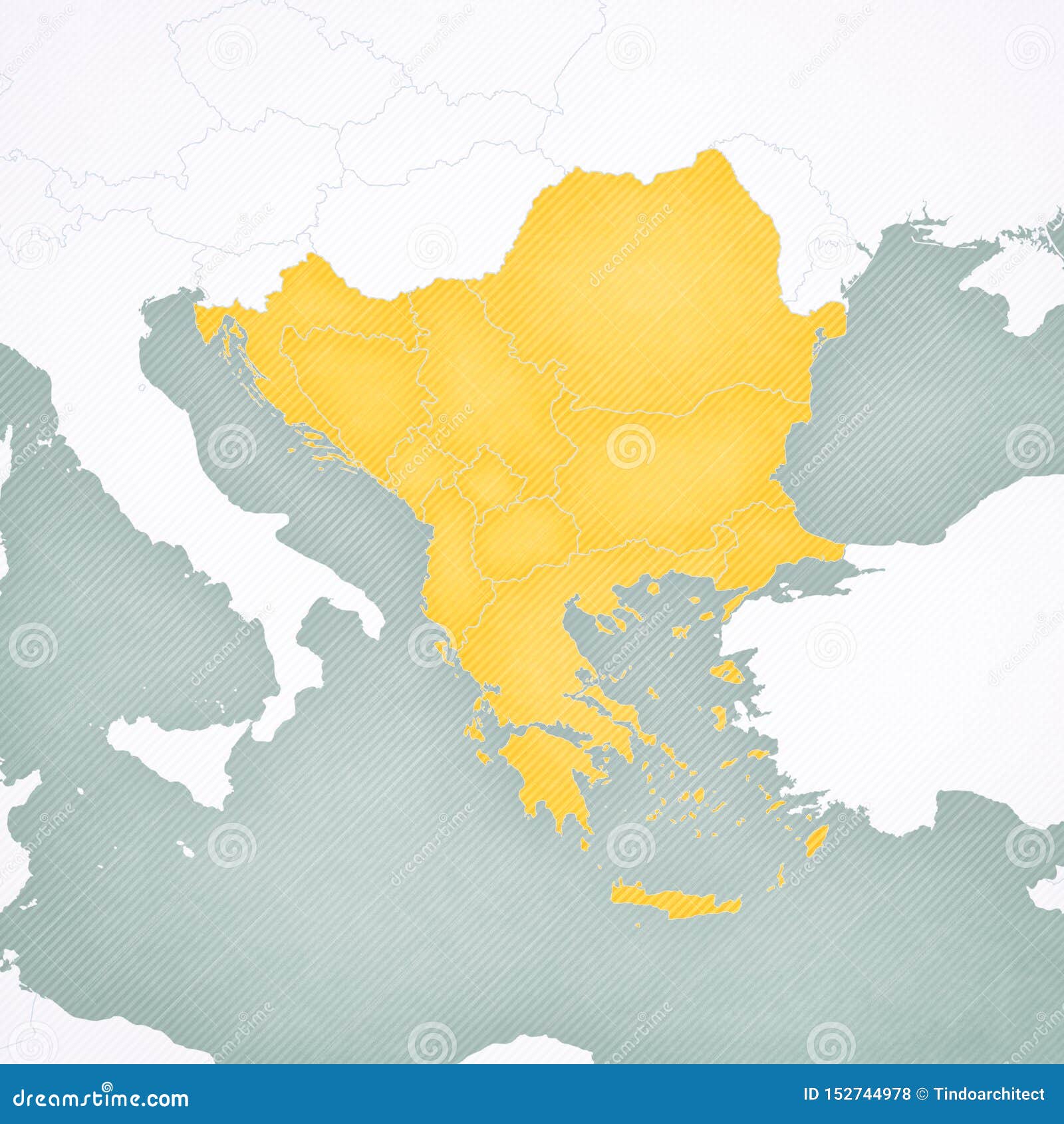 Map of Balkans - All Countries Stock Illustration - Illustration of ...