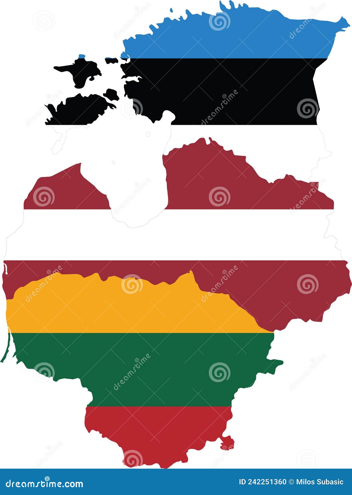 Baltic Countries Political Map Vector Illustration | CartoonDealer.com ...