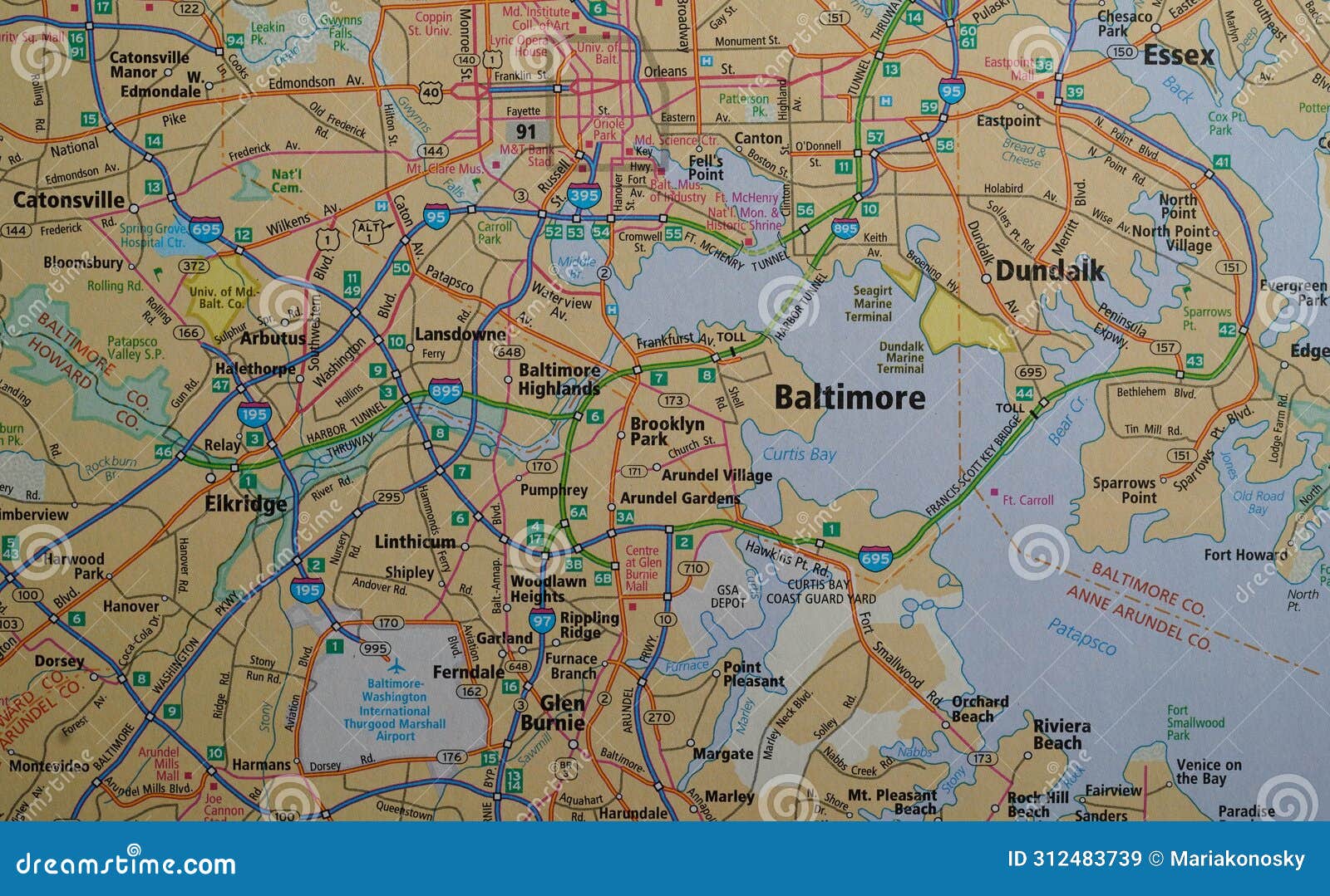 Map of the Baltimore Metro Area Stock Image - Image of destination ...