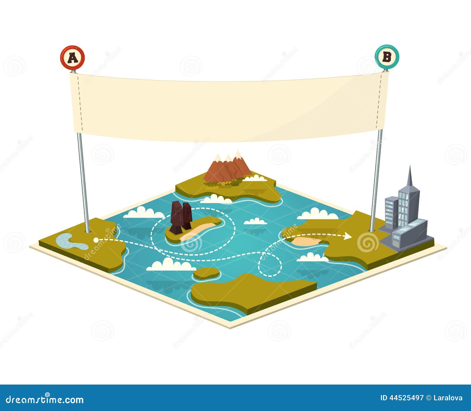 Map with banner stock vector. Illustration of forest - 44525497