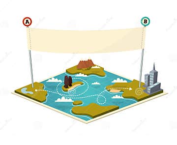 Map with banner stock vector. Illustration of forest - 44525497