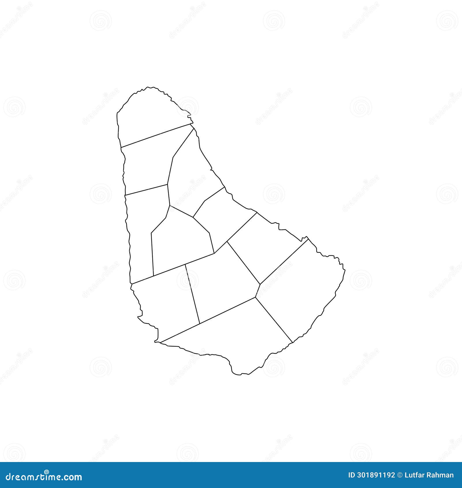 Map of Barbados High-Res Vector Silhouette and Outline Graphic Stock ...