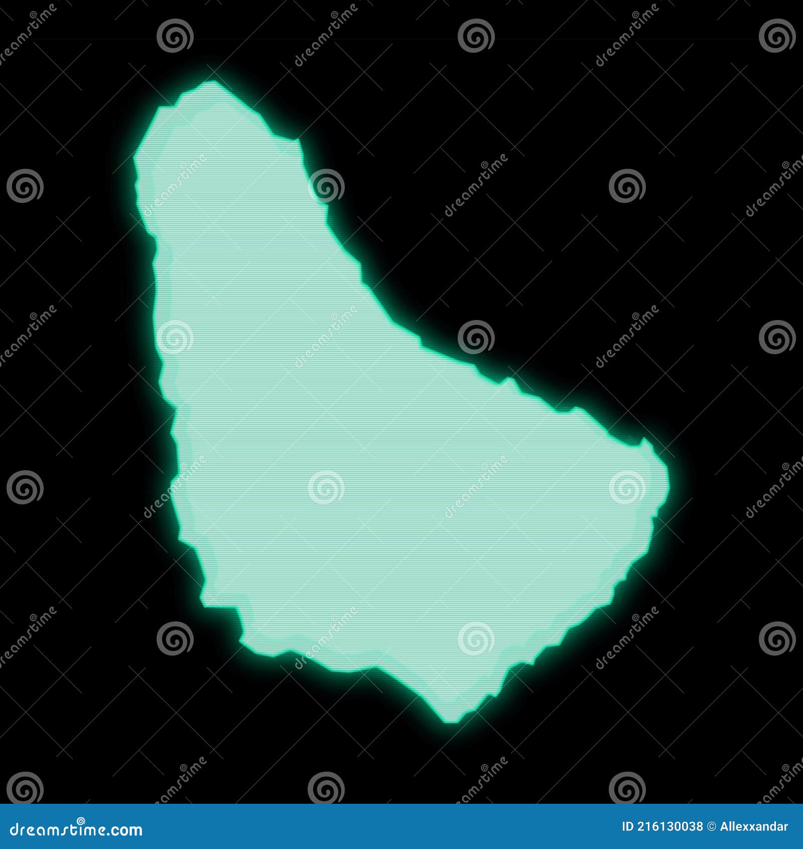 Green Map Of Barbados With Outline Vector Design Template. Editable ...