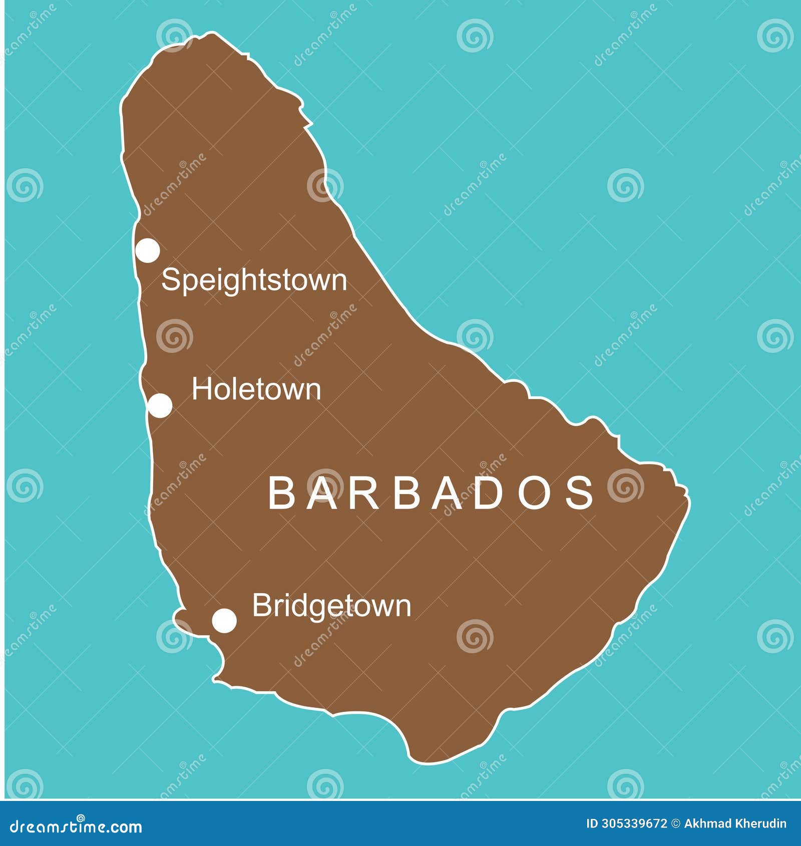 Map of Barbados stock illustration. Illustration of navigation - 305339672