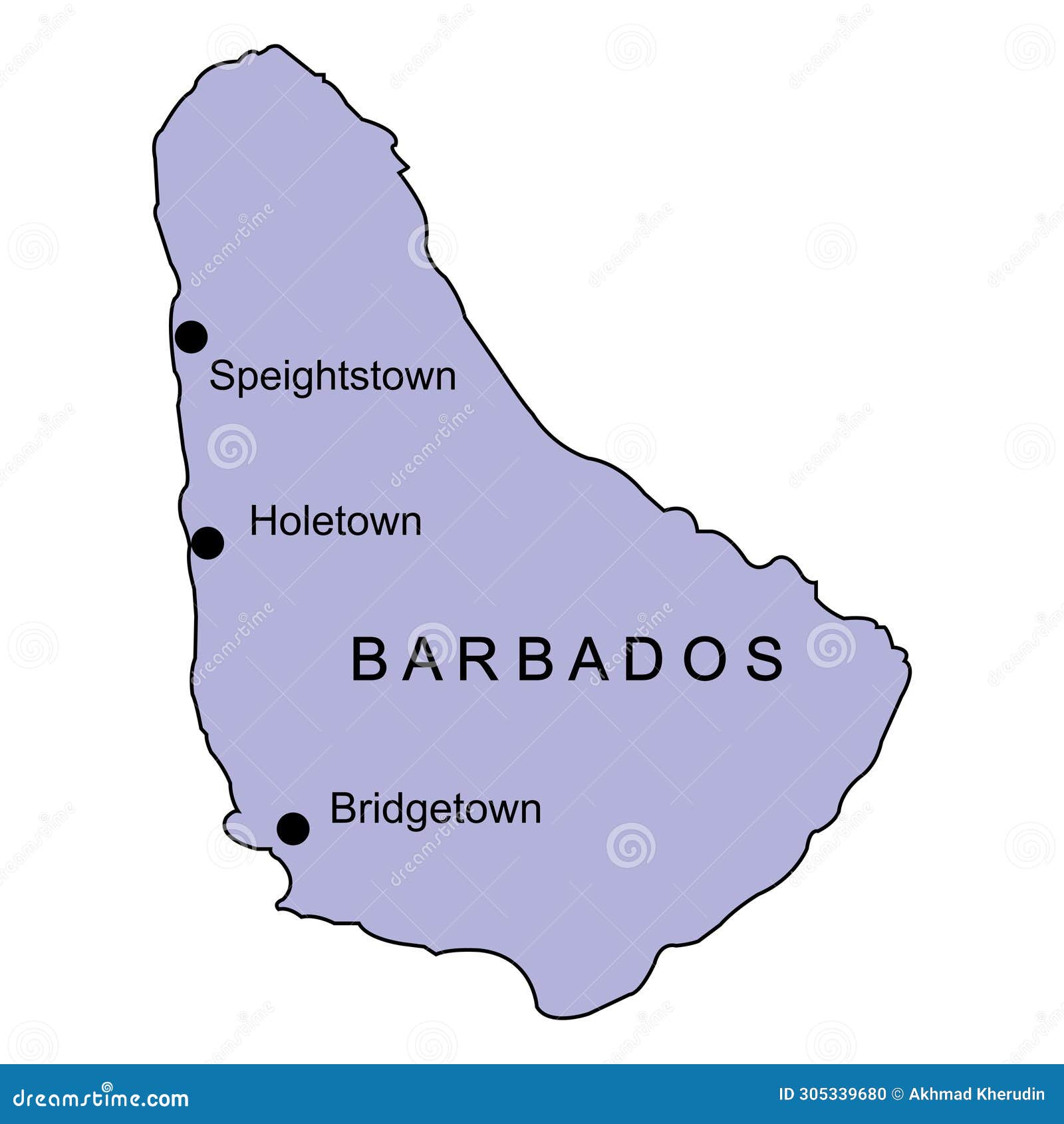 Map of Barbados stock illustration. Illustration of land - 305339680