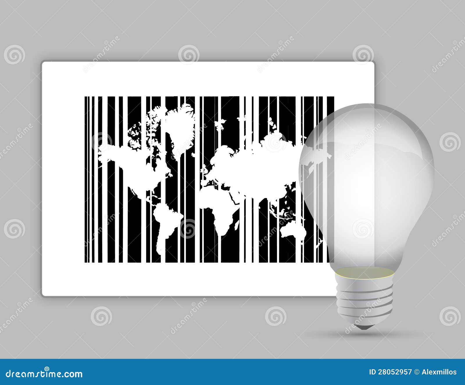 Map barcode and lightbulb stock illustration. Illustration of light ...